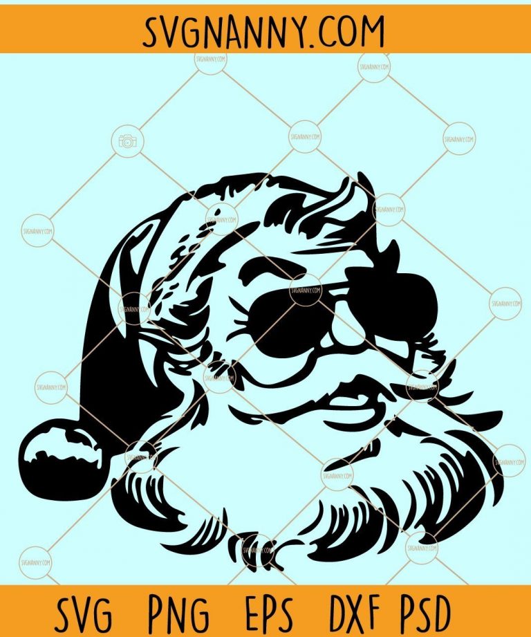 Cool Santa SVG, Santa in sunglasses SVG, Santa SVG, Santa SVG files for ...