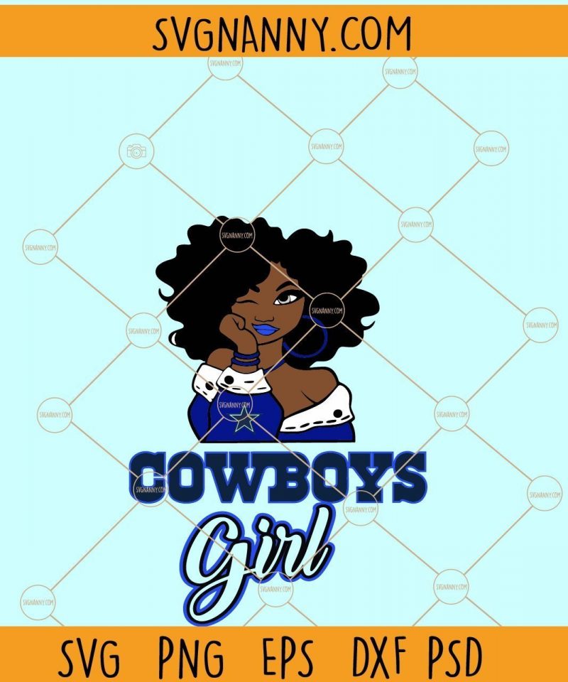 Dallas Cowboys Girl SVG, Cowboys Girl SVG , Afro Girl Svg, Afro Woman Svg