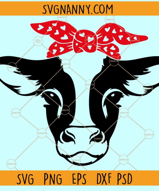 Highland cow head with bandana svg, Bandana Svg, Heifer Svg Highland ...