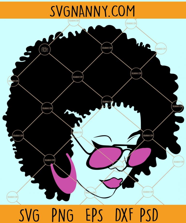 Afro Woman With Glasses SVG, Afro Woman SVG, Woman Model SVG, Black ...