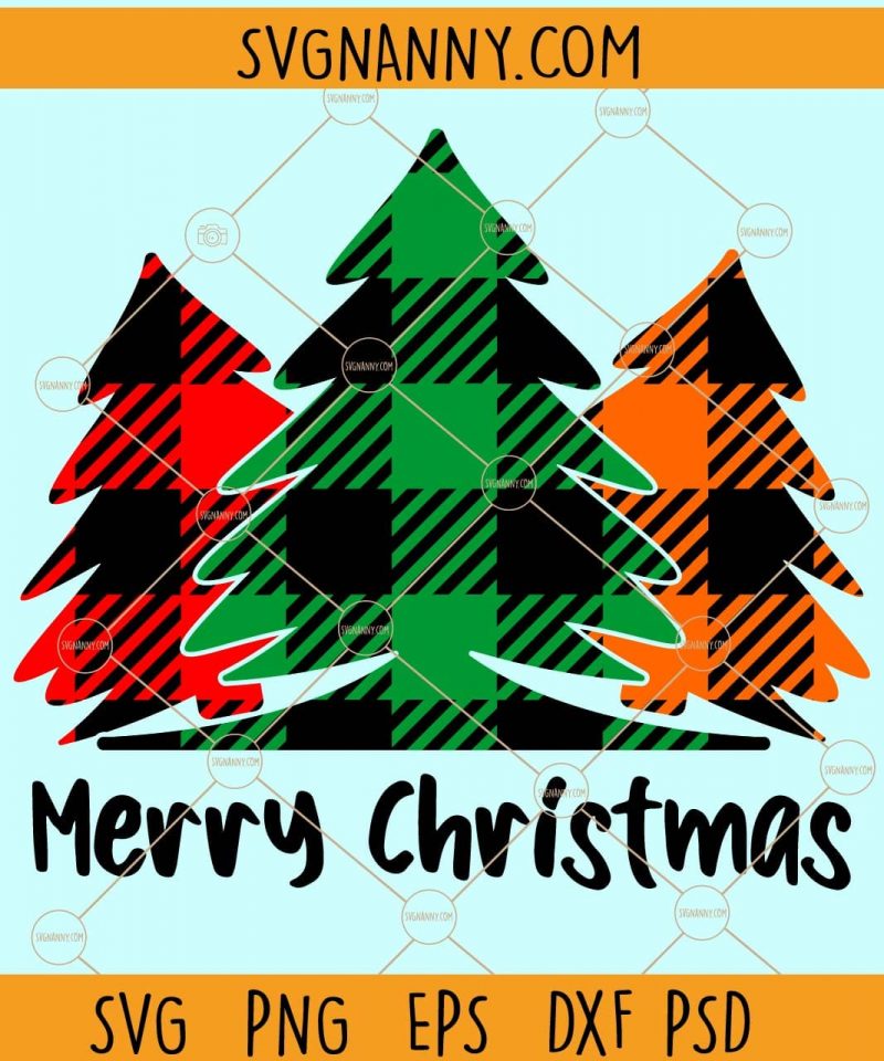 Merry Christmas Svg, Buffalo Plaid Christmas Tree Svg, Christmas Svg