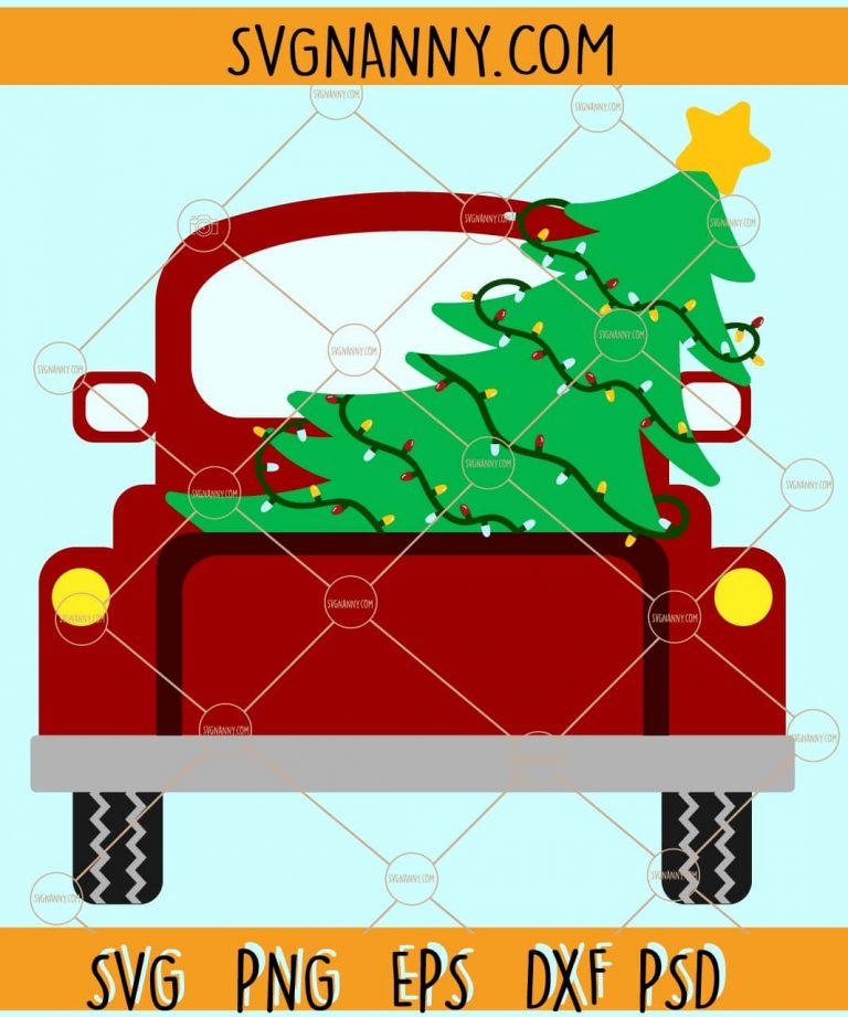 Red Truck Christmas Tree Svg, Red Truck Svg, Red Truck Christmas Svg ...