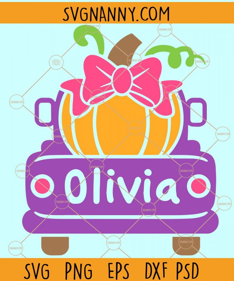 Pumpkin Truck Svg, Vintage Truck Back Svg, Kids Monogram Svg ...