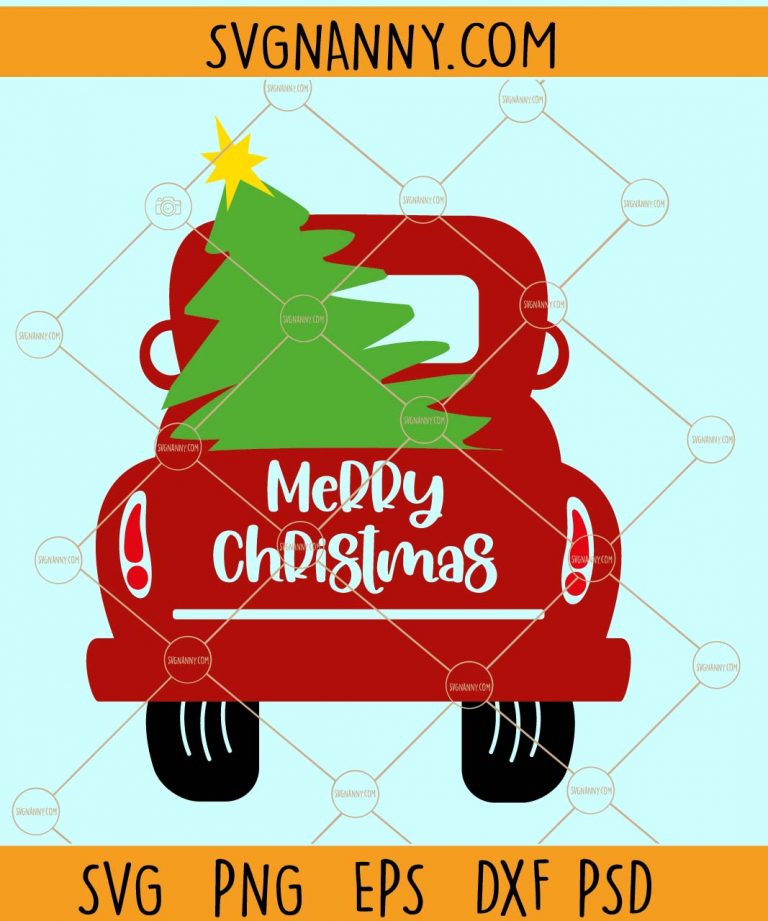 Merry christmas truck svg, Christmas truck with tree svg, Christmas ...