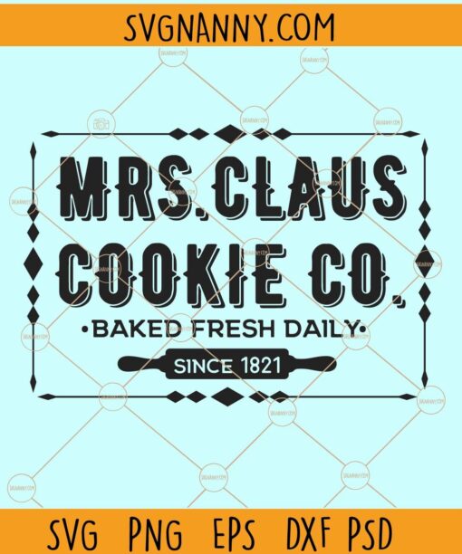 Mrs claus cookie co svg, Mrs. Claus Cookie Co Sign svg, Cookie Co Sign svg