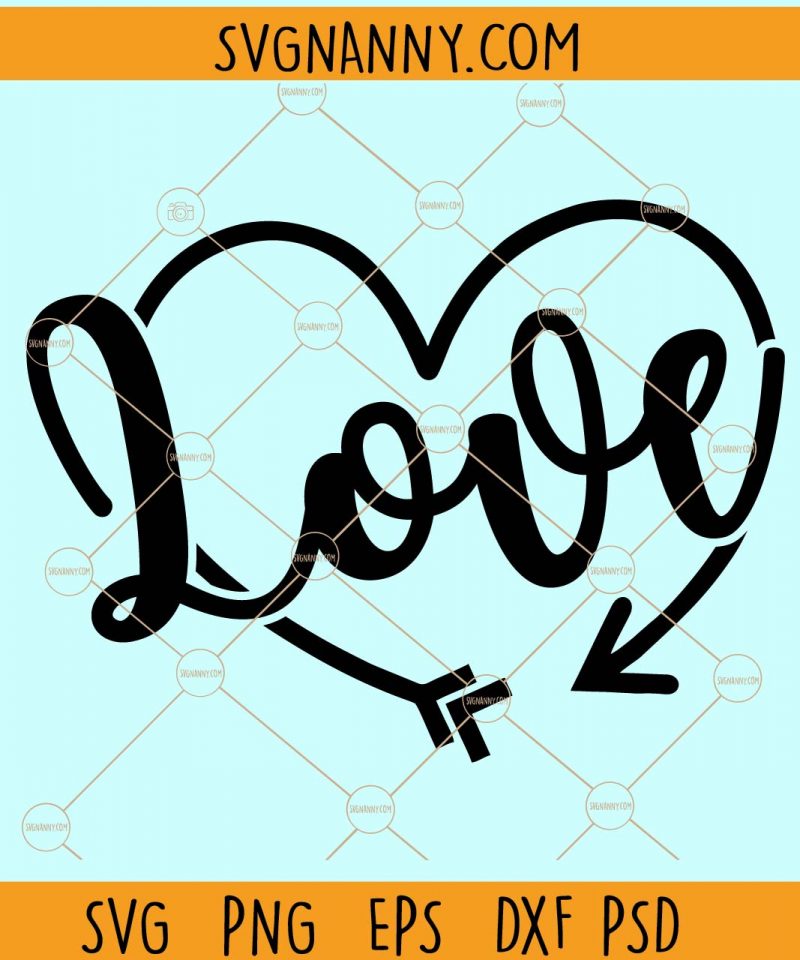 Retro love Valentine day's heart svg, Retro Heart svg, Retro Valentines ...