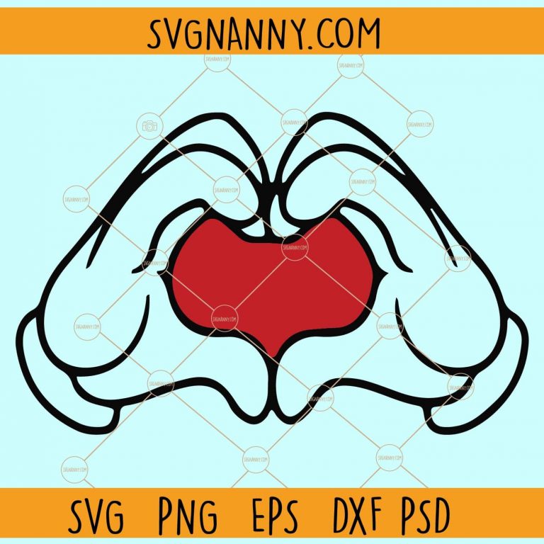 Mickey Heart Hands Svg, Disney Valentine Svg, Mickey Valentine Svg ...