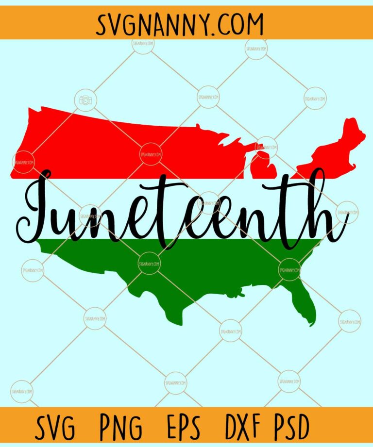 Juneteenth USA map outline svg, USA map svg, Free-ish since 1865 svg ...
