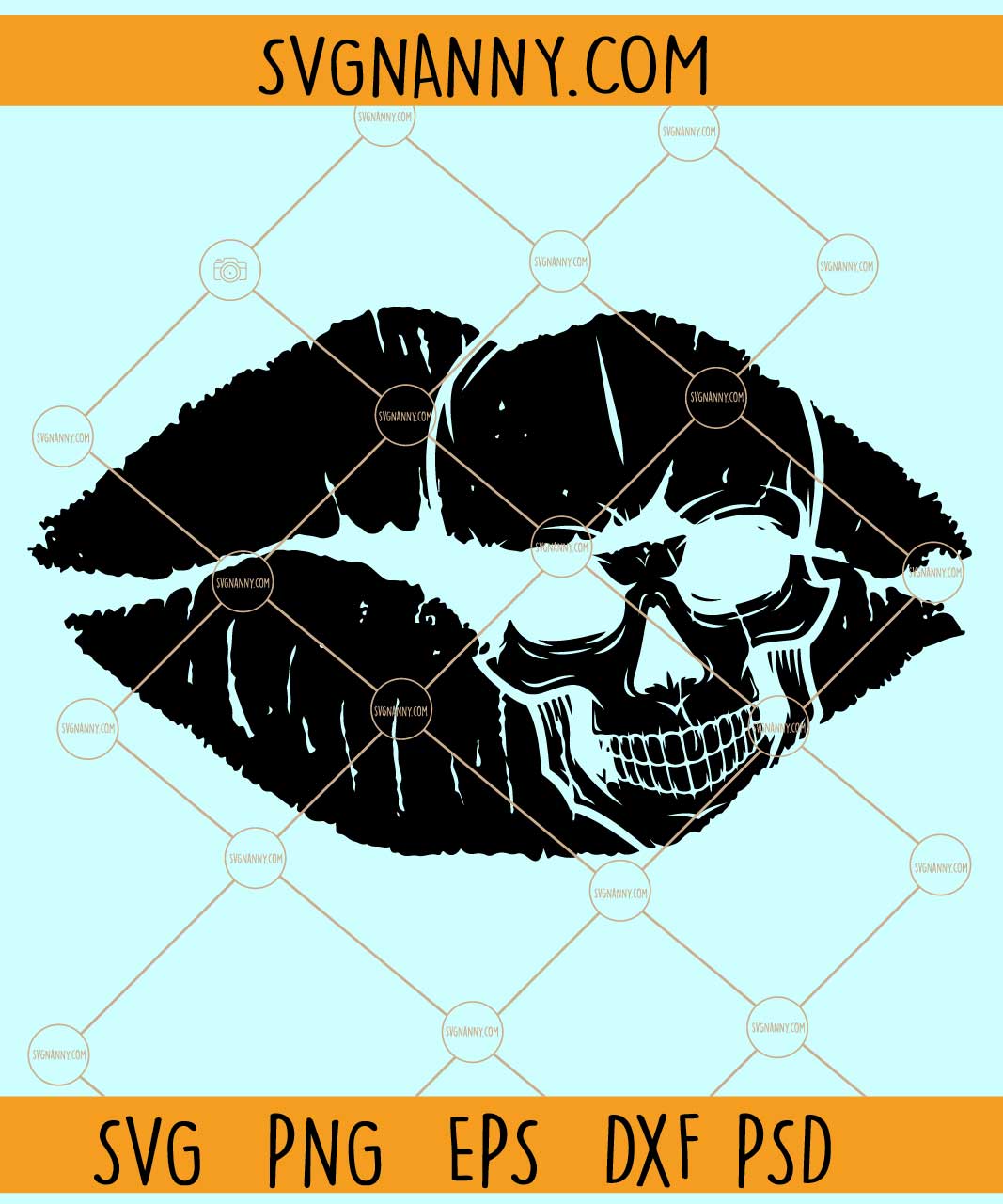 Lips skull print SVG, Lip Skull Print Kiss SVG, Skull Svg, Lips Svg ...