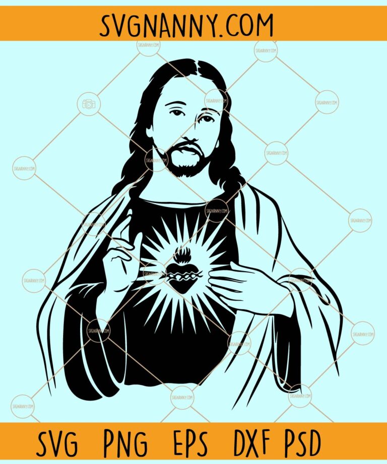 Sacred heart of Jesus SVG, Jesus Christ Svg, Jesus Svg, Church Svg ...