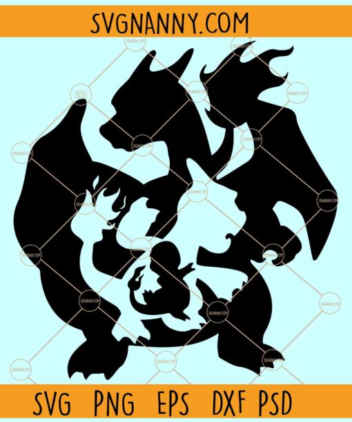Charmander Evolutions SVG, Charmander Pokemon Evolutions SVG File ...