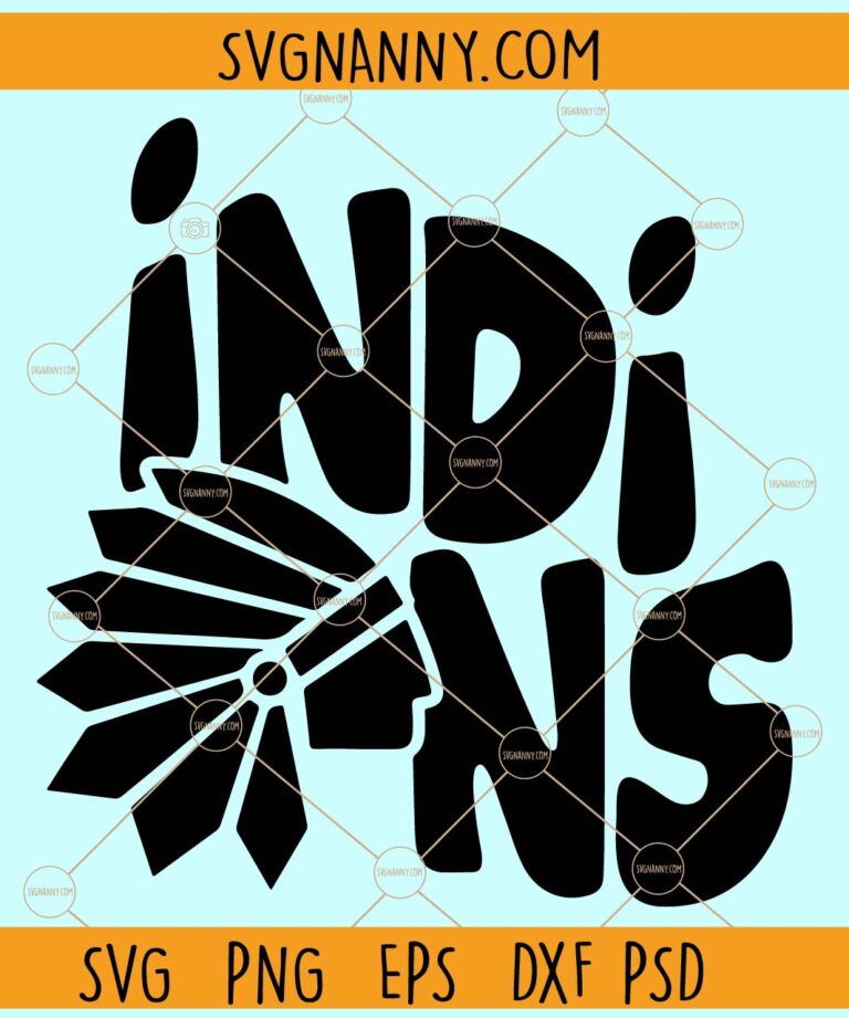 Indians SVG, Indians Outline Svg, Indians SVG File, Indians Football ...