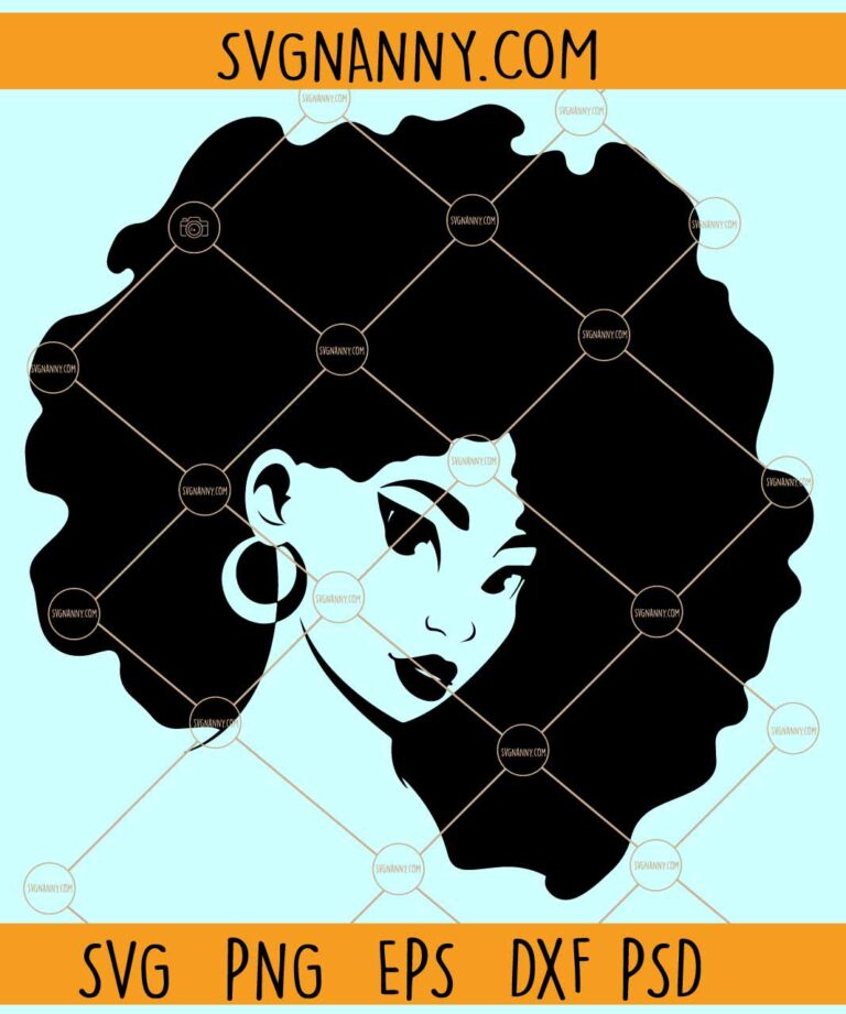 Afro puff woman SVG, Afro woman svg, Afro hair svg, Black woman svg ...