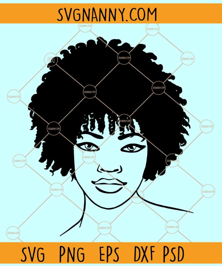 Afro woman curly hair svg, Black Woman svg, Afro svg, Curly Hair svg ...