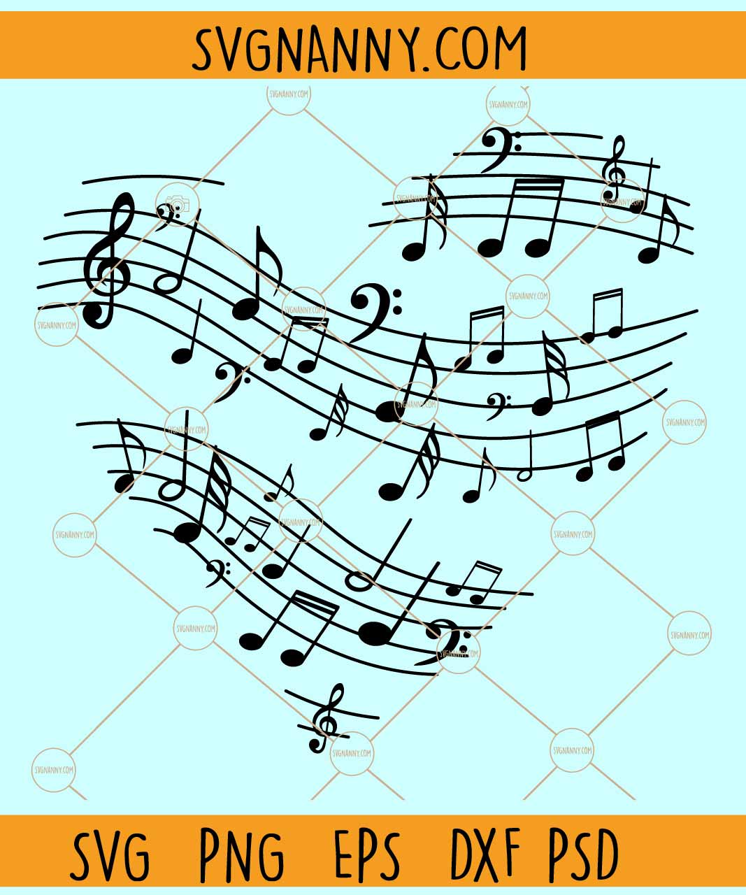 Music Note Heart Design