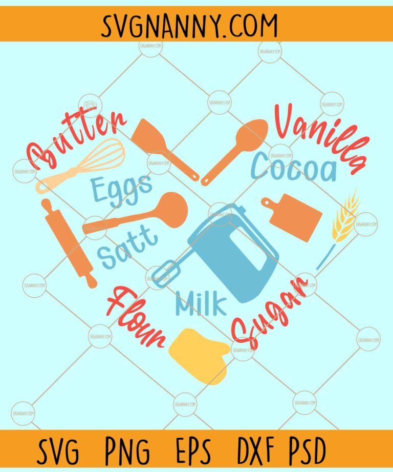 Baking heart svg, Kitchen Sign Svg, Bakery Svg, Love Baking Svg, Love ...