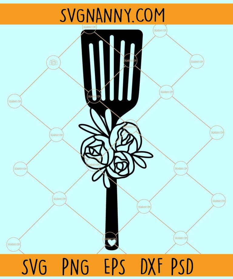 Floral Spatula Svg, Kitchen Décor Svg, Apron Svg, Cooking Clip Art Svg ...