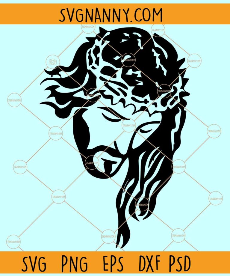 Jesus Face SVG, Christian Easter Svg, Crown Of Thorns Svg, Jesus Christ SVG