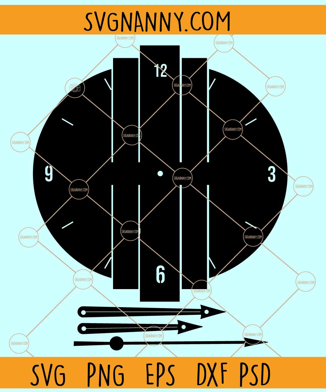 Wall clock silhouette with clock hands svg, ,clock svg, time svg, The ...