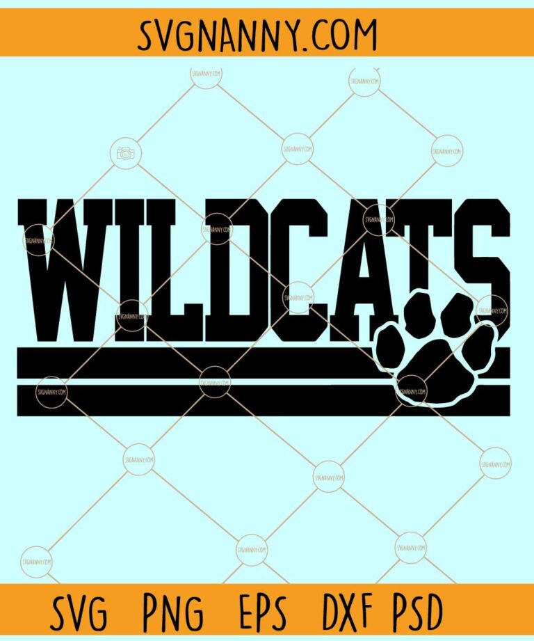 Wildcats Svg, Wildcats Team Spirit SVG, Wildcats Vector SVG, Paw Svg