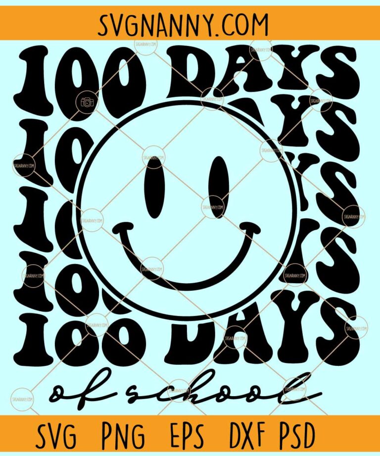 100 days of School smiley face SVG, 100 Days svg, Teacher svg, School svg