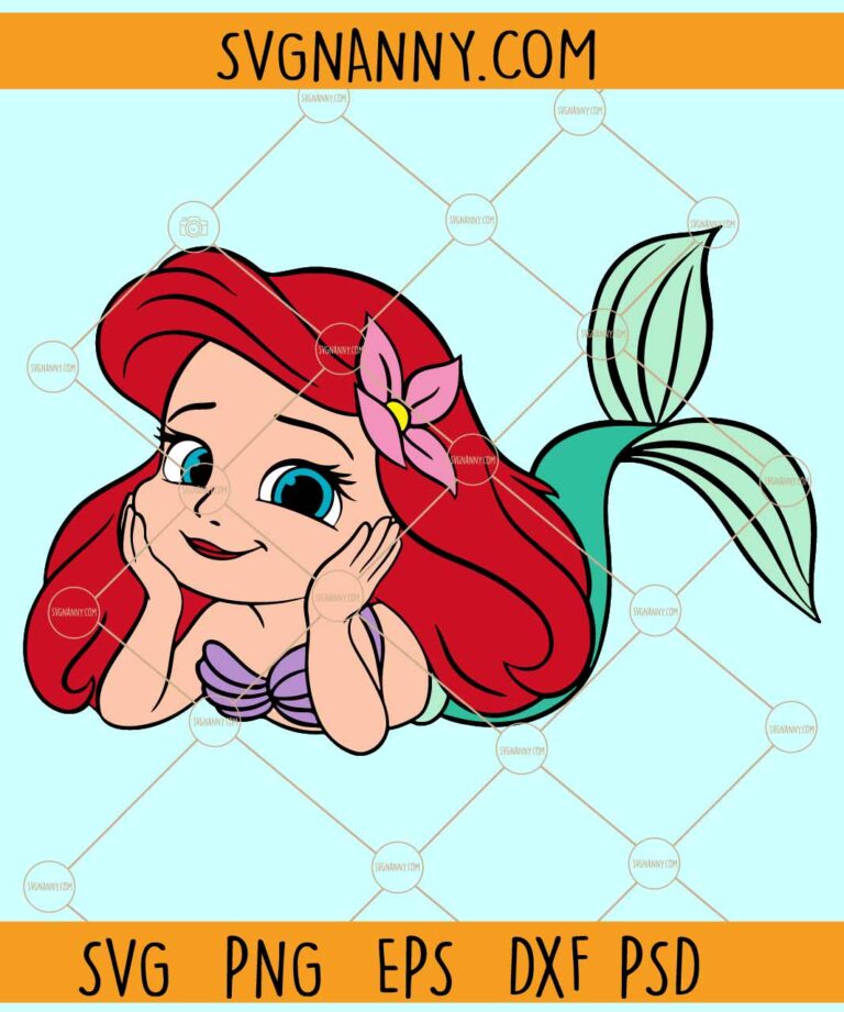 Baby Ariel SVG, Baby Ariel Mermaid SVG, Ariel Mermaid Svg, Little ...
