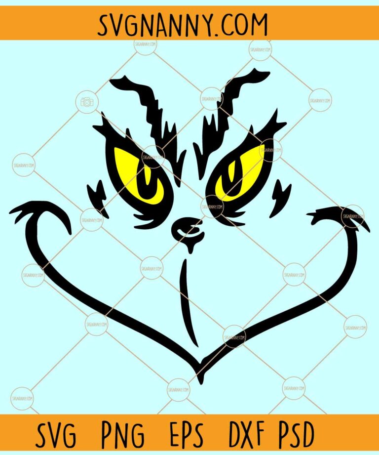 Grinch Face Outline SVG, Funny Grinch Face SVG, Grinchmas SVG, Grinch ...