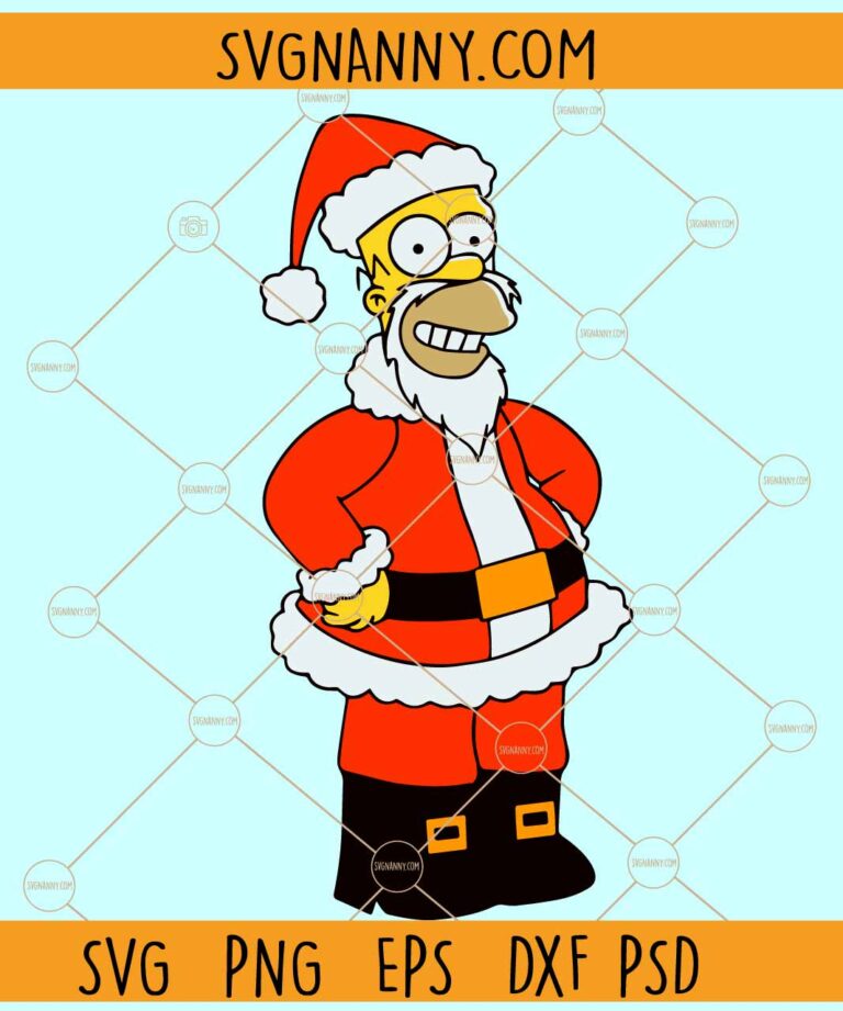 Simpson Santa SVG, Homer Simpsons Christmas SVG, Christmas Santa Homer ...