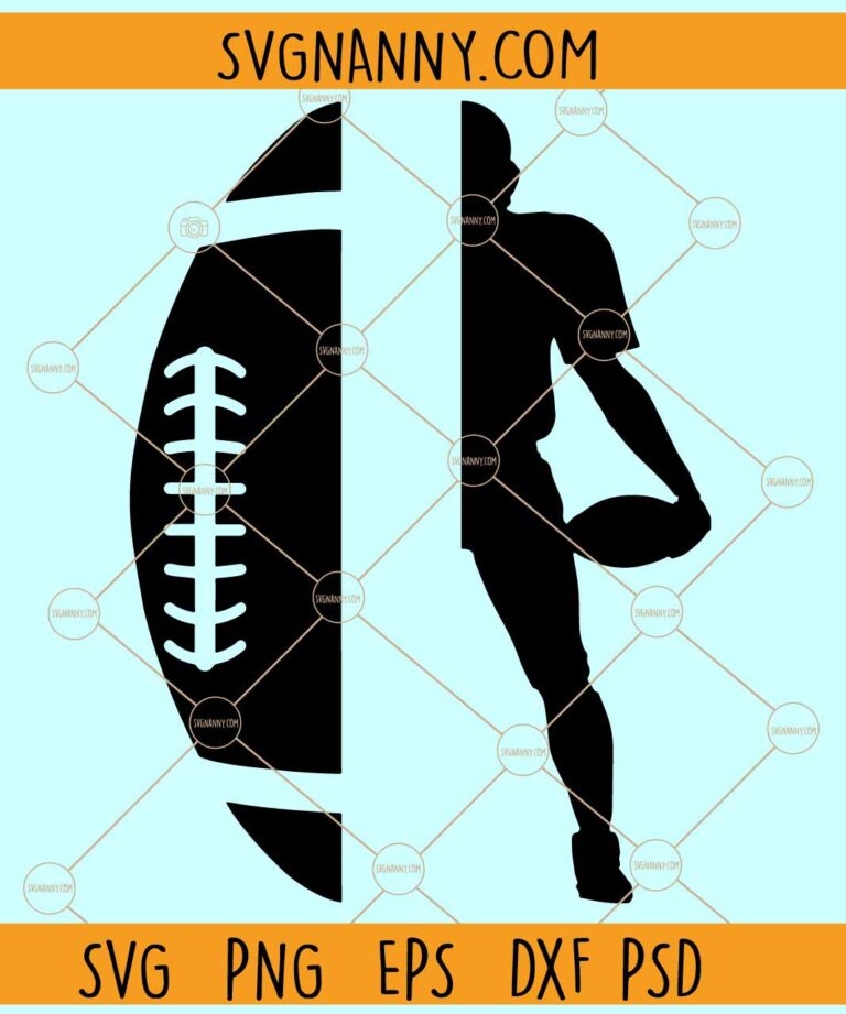 Half football SVG, Half Player SVG, Football name svg, football svg ...