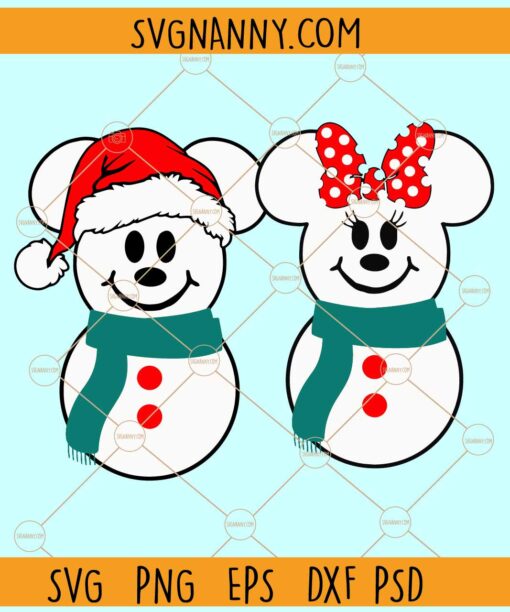 Mickey Mouse Snowman Christmas Svg, Christmas Snowman SVG, Christmas ...
