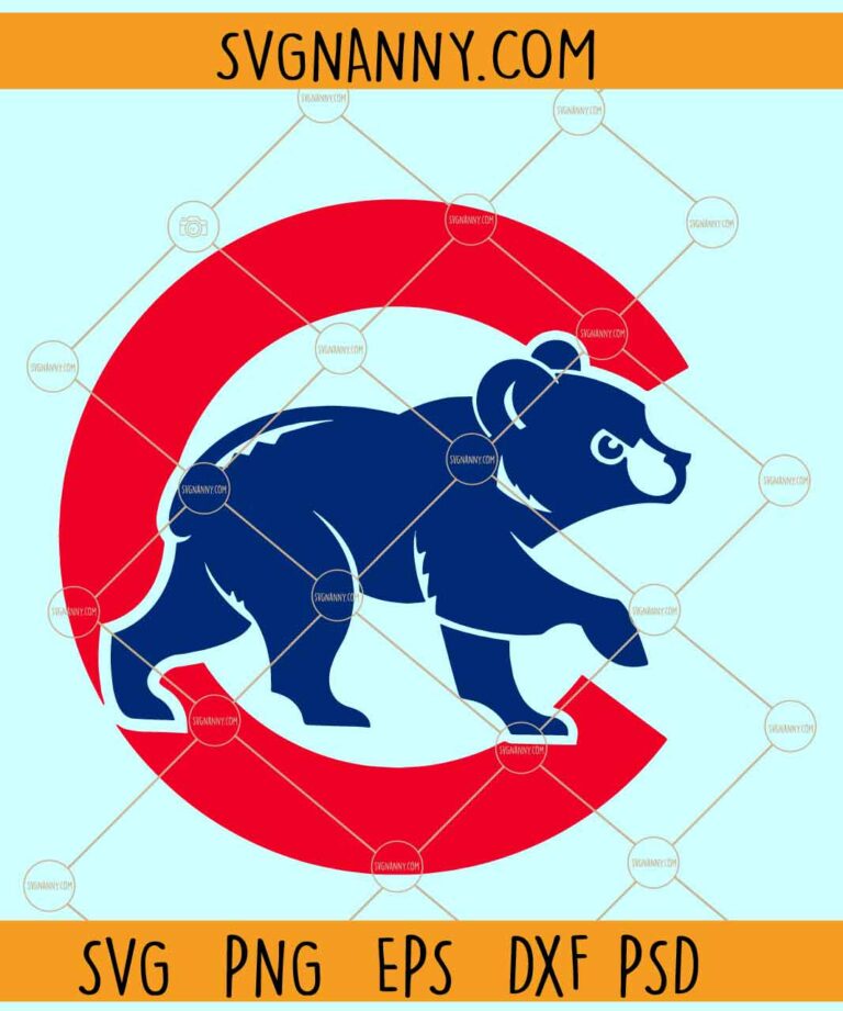 Cubs Football SVG, Chicago Cubs Svg, Cubs Bear Logo SVG