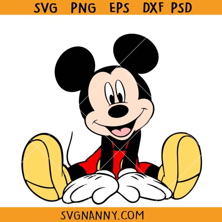Mickey Mouse Sitting SVG, Mickey SVG, Disney Character SVG, Disneyland ...