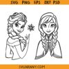 Elsa and Anna SVG, Frozen Princess Anna and Elsa SVG, Disney Princess ...