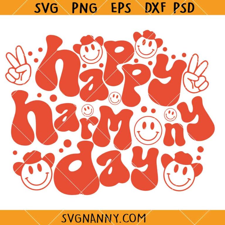 Happy Harmony SVG, Retro Wavy Letters SVG, Living in Harmony Svg ...