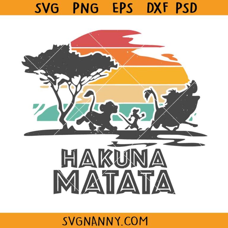 Vintage Hakuna Matata SVG, Lion King Hakuna Matata Svg, Animal Kingdom Svg