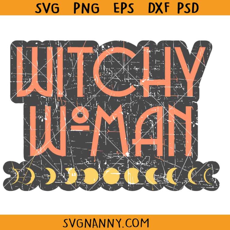 Witchy Woman Retro Distressed SVG, Witchy SVG, Witch SVG, Spiritual Svg ...
