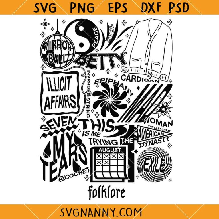 Folklore Tracklist Taylor Swift SVG, Taylor Swift Song SVG, Folklore ...