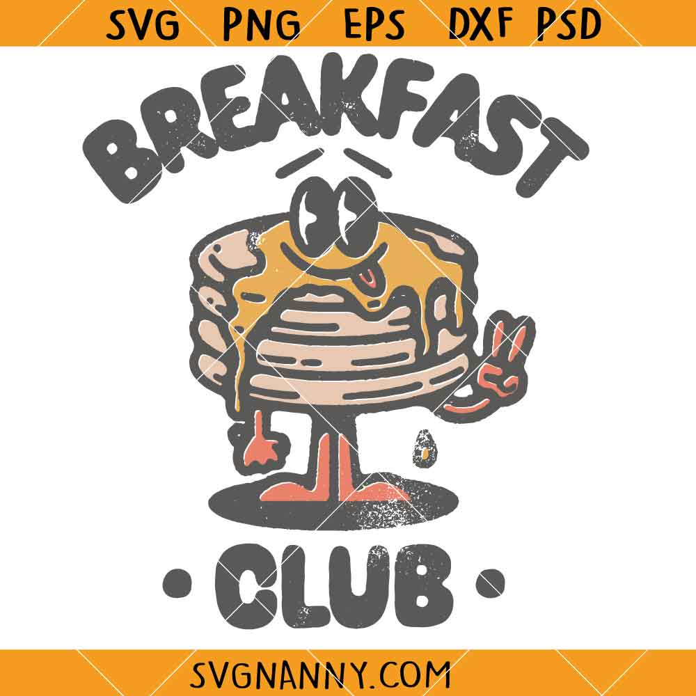 Retro Breakfast Club SVG, Breakfast Club Svg, Funny Breakfast Svg