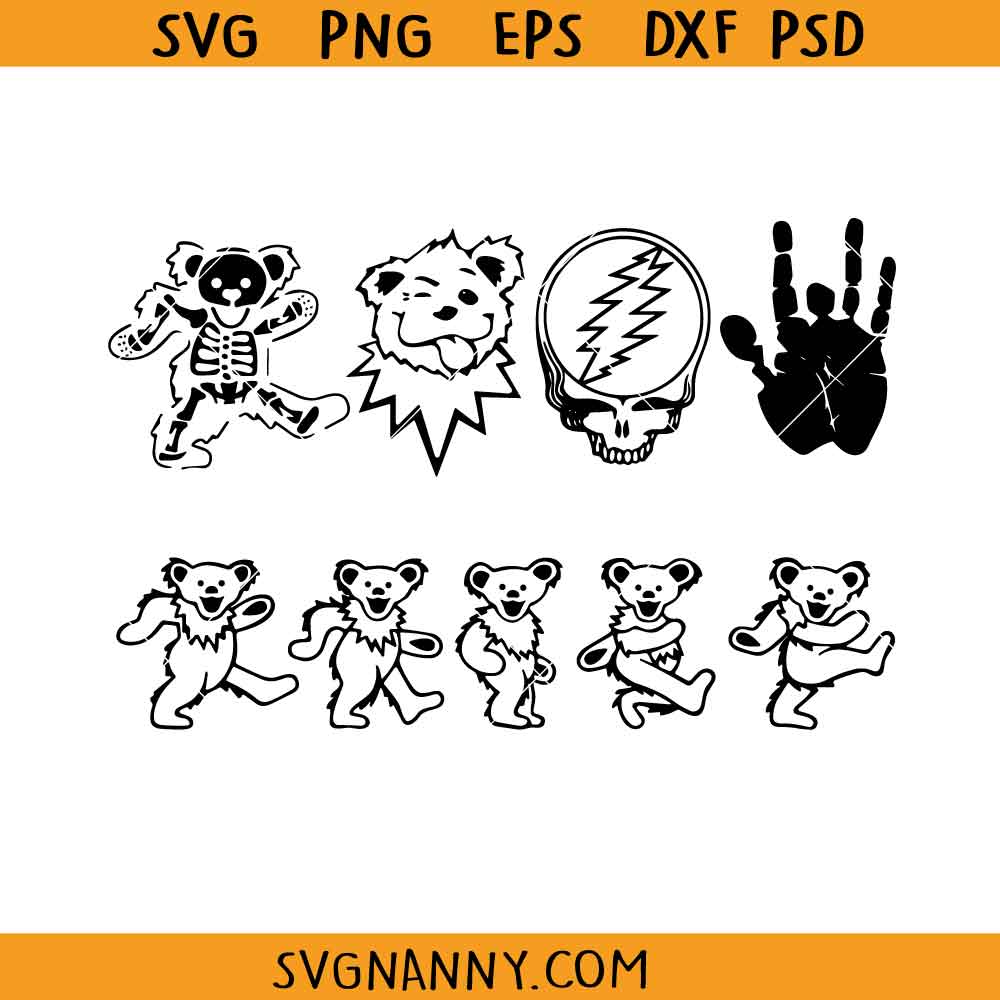 Grateful dead SVG bundle, Grateful Dead Dancing Bears Svg, Funny Svg, Grateful Dead Svg