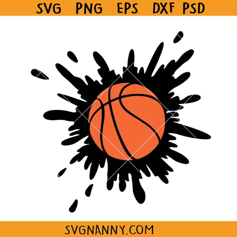 Basketball splash svg, splatter basketball svg, paint splash svg