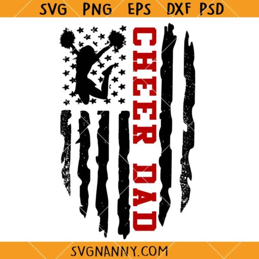 Cheerleader Dad Distressed Flag SVG, Cheerleader Svg, Coach Svg ...