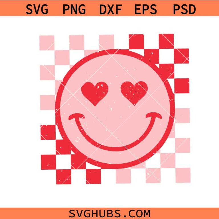 Retro checkered smiley face SVG, Smiley Face Checkered Pattern SVG ...