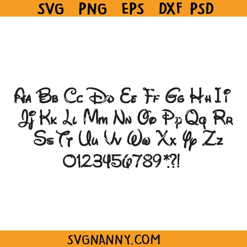 Disney Font SVG, Disney Cut File, Disneyland Fonts Alphabets Svg Png ...