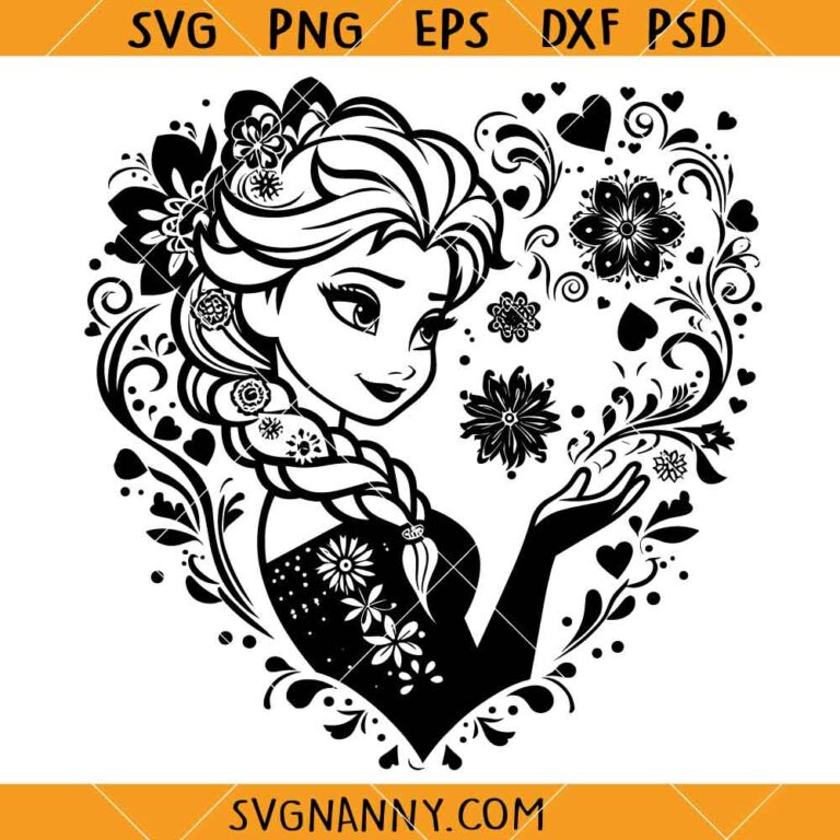 Princess Heart SVG, Princess Love Heart Svg, Princess Svg