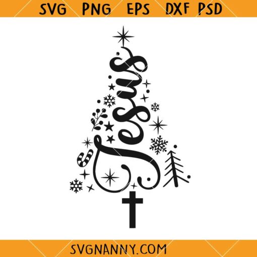 Jesus Christmas tree SVG, Christian Christmas SVG, Christmas Sign SVG