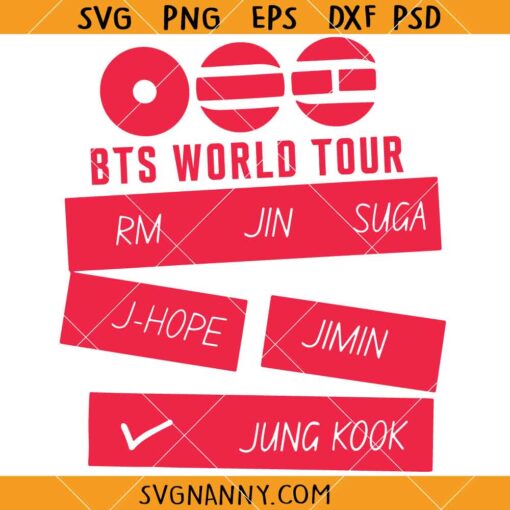 BTS 2026 World Tour SVG, BTS World Tour SVG, BTS Arirang Tour SVG ...