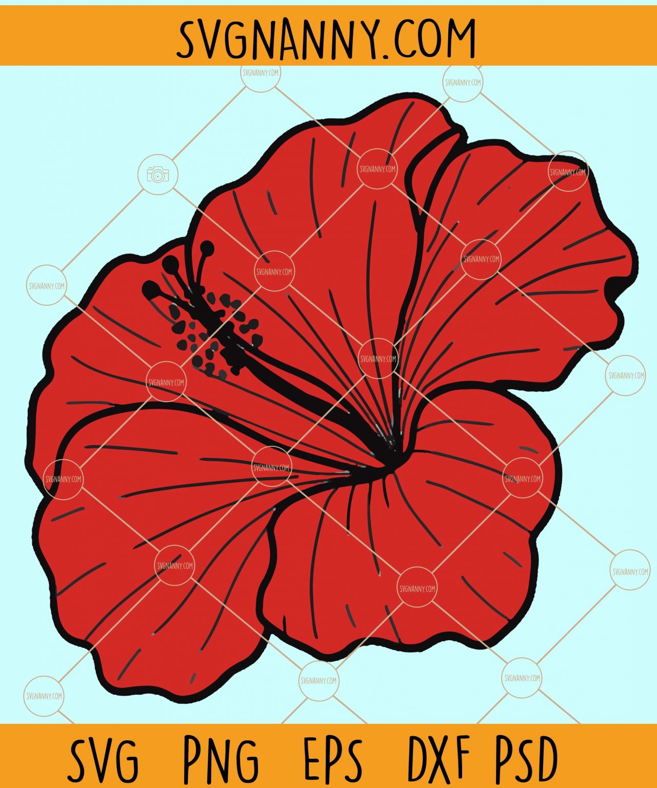 Beautiful Hibiscus Flower Svg, Hibiscus Svg, Hibiscus Clipart Svg ...
