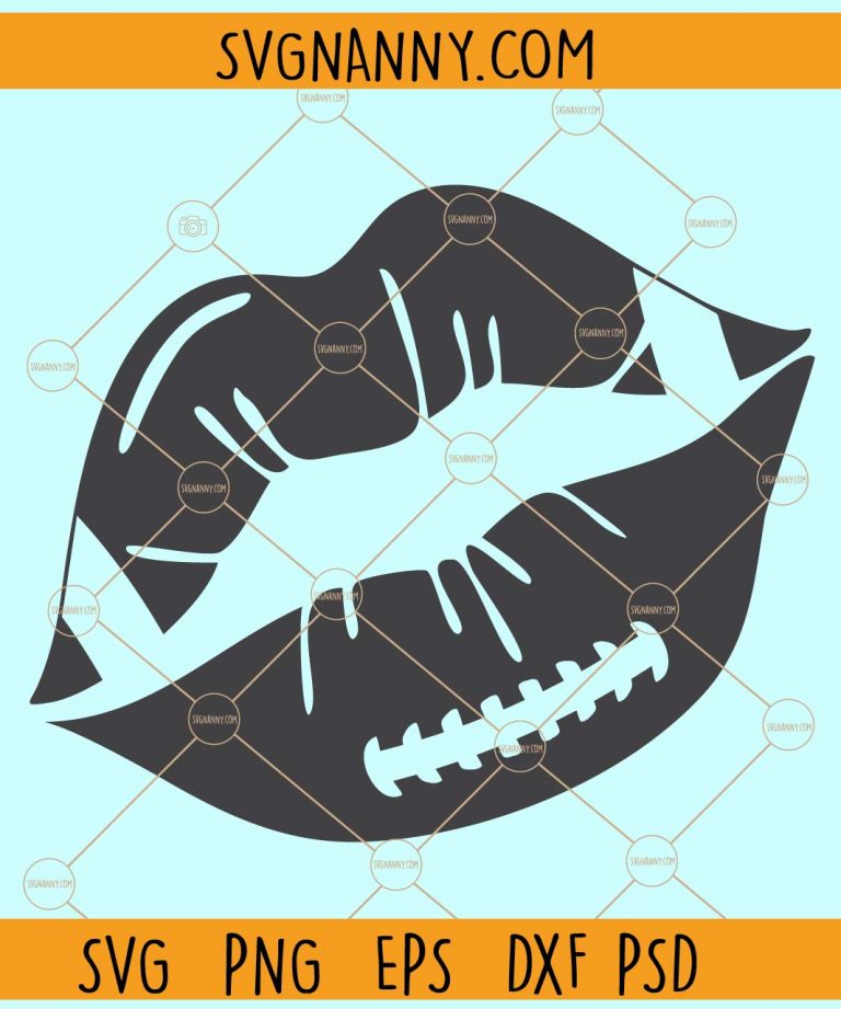 Football Kiss Lips Svg, Football Mouth Svg, Cheerleader Svg, Football ...