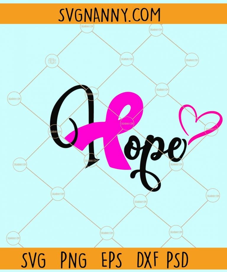 Hope cancer awareness svg, Hope cancer ribbon svg, hope ribbon svg ...